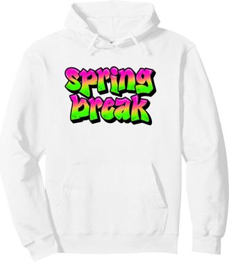 BDAZ Spring Break Graffiti Gr&uuml;n Rosa Urlaub Reise Kreuzfahrt Strand Pullover Hoodie