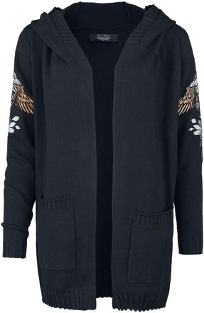 Rock Rebel by EMP Damen schwarzer Cardigan mit Stickereien XXL