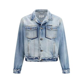 Maison Margiela Homme, Vestes, Bleu, Taille: L Veste en jean en coton avec design classique