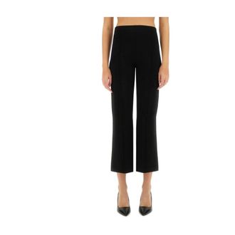 Theory Femme, Pantalons, Noir, Taille: 42 FR Pantalon &Eacute;vas&eacute; Court en Maille Cr&ecirc;pe