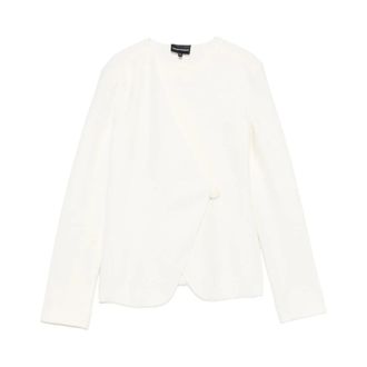 Emporio Armani Femme, Blouses et Chemises, Blanc, Taille: 42 FR Ottoman Jersey Jacket