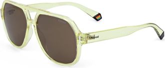 Polaroid Pld 6193/s 6DX/SP LIME Sunglasses Unisex Polycarbonate, Standard, 57
