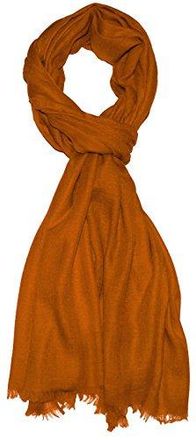 Lorenzo Cana Echarpe de 100% Cachemire pour lhomme - 70 x 200 cm, unicolore, monochrome - souple et noble - une sensation de luxe en orange marron