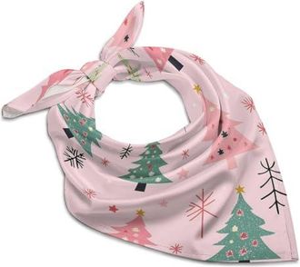 Generic Foulard carré en soie pour homme et femme Motif sapin de Noël, multicolore, 60x60cm
