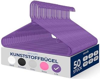 SereneLife Kleiderbügel Platzsparend 50 Stück, Bügel rutschfest mit Einkerbungen im Schulterbereich für Kinder & Erwachsene, Hangers Clothes, Aufhänger für Garde