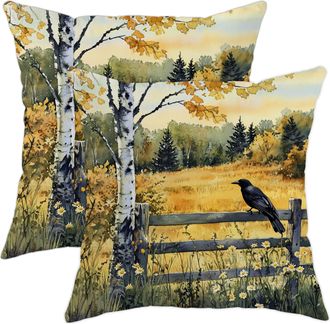 Generic Herbstkr&auml;he Sofakissen Dekorative Dekokissen Komfort Kissenh&uuml;lle F&uuml;r Balkon Bett Sofa 45X45Cm 2Er Set