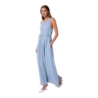 Ga&euml;lle Paris Femme, Combinaisons et Ensembles, Bleu, Taille: 38 FR Vestido largo peto vaquero