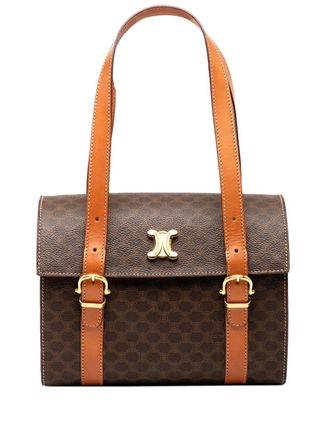 Celine sac à main Triomphe Blason à motif Macadam (1997) - Marron