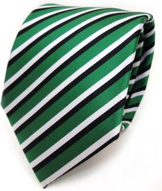 TigerTie Designer cravate - Tie vert de signal blanc noir rayé