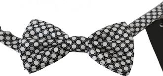 Dolce & Gabbana Mens Silk Polka Dot Bow Tie Black Ties