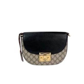 Gucci Pre-owned GG Supreme Web Padlock Schwarze Messenger Schultertasche - - Pre-owned - Damen - Mehrfarbig - ONE SIZE
