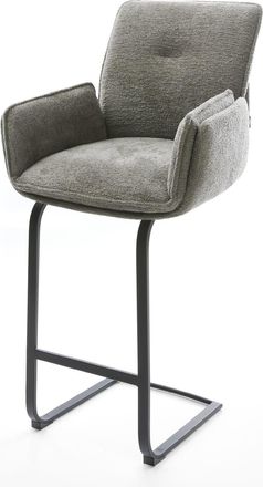 DELIFE Barstuhl Nela-Flex Boucl&eacute; Soft Schlamm Freischwinger Flach Metall Schwarz, Barst&uuml;hle