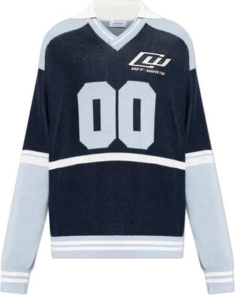 Off-white Homme, Pulls, Bleu, Taille: L Logo Sweater