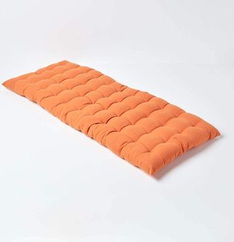 Homescapes Bankauflage 2-Sitzer Terracotta-orange - Sitzkissen Bank Outdoor/Indoor, Oeko-TEX-Zertifiziert, Sitzauflage waschbar für Gartenbank & Sitzbank, 108x42