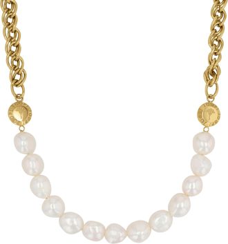 Joop Collier Edelstahl Damen Halsschmuck, mit S&uuml;&szlig;wasserzuchtperle, 45+5 cm, Wei&szlig;, Kommt in Schmuck Geschenk Box, 2038981