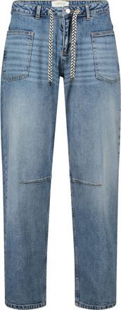 Cartoon Damen Used Look-Jeans mit Bindeg&uuml;rtel 38, Blau