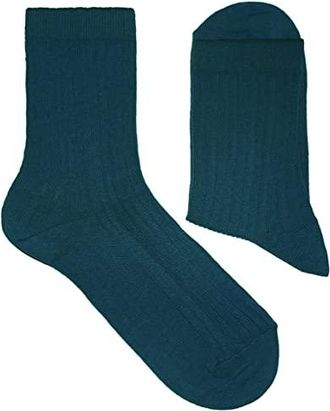 Weri Spezials Chaussettes décontractées pour homme - En coton côtelé - Plusieurs couleurs naturelles. - Vert - 43-46
