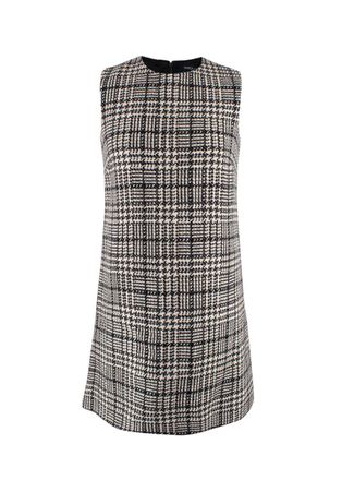 Dolce & Gabbana Grey Plaid Woollen Mini Dress Size S