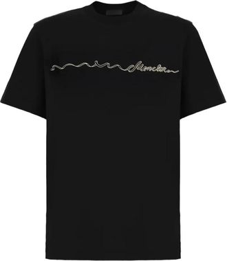 Moncler Femme, Tops, Noir, Taille: 40 FR SS T-Shirt