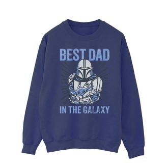 Star Wars Mandalorian Best Dad Galaxy Sweatshirt f&uuml;r Herren (Marineblau)