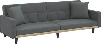 vidaXL Canap&eacute;-lit avec coussins gris fonc&eacute; tissu Vidaxl