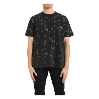 Purple Homme, Tops, Noir, Taille: M T-shirt en jersey textur&eacute;