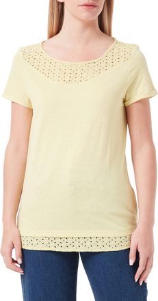 Tom Tailor Damen T-Shirt mit Detail 1032133, 29491 - Emerald Glade Green, XL