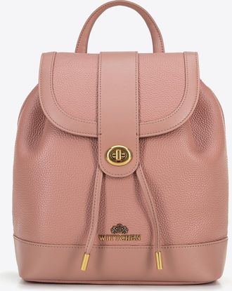 Wittchen Damen-Lederrucksack mit Kordelzug, Rosa, Naturleder