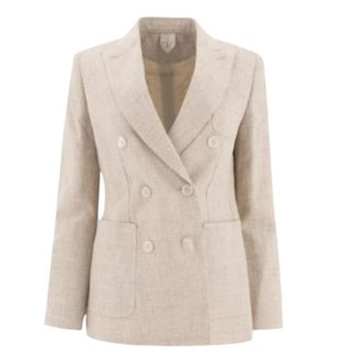 Max Mara Femme, Vestes, Blanc, Taille: 40 FR Blazer en Laine &agrave; Motif Fris&eacute;