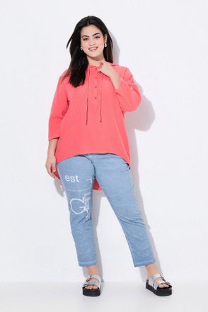 Angel Of Style Longbluse Bluse A-Linie Musselin Kapuze