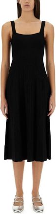 Staud Staud - Ellison Knit Midi Dress - Femme - Robes - Noir - Taille: 42 FR