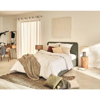 Best Mobilier Bestmobilier - Goyave - lit coffre - 140x190 - en tissu - sommier inclus - vert