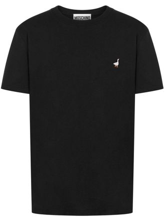 Moschino t-shirt en coton &agrave; motif doie brod&eacute; - Noir