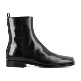 Prada Ankle Boots aus geb&uuml;rstetem Leder - - Shoes - Herren - Schwarzk - 41 EU