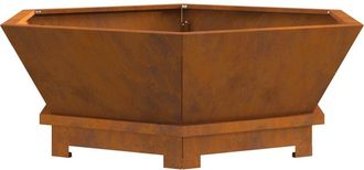 vidaXL Vidaxl - Feuerplatz Braun 75 x 75 x 28 cm Witterungsbest&auml;ndiger Stahl