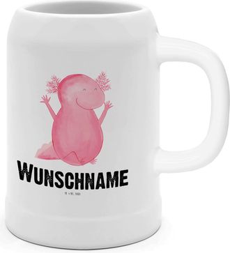 Mr. & Mrs. Panda Personalisierter Bierkrug Axolotl Hurra - Personalisierte Geschenke, 5 L Mit Namensgravur, Vintage Namen, Personalisiert Gravur, Maßkrug, Spaß, Lurch,