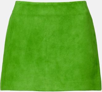 Staud Minirock Crest aus Veloursleder