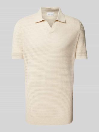 Profuomo Slim Fit Poloshirt mit V-Ausschnitt
