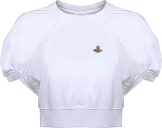 Vivienne Westwood Femme, Tops, Blanc, Taille: 42 FR Orb Logo T-Shirt