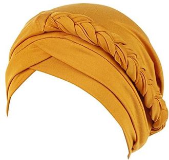 Generic Bonnet Chimio Femme Vert &Eacute;l&eacute;gant Turban Chimio Satin Islamique Musulman Stretch Chimio Chapeau pour Le Soin des Cheveux Bonnet Chimio Coton Hijab Chim
