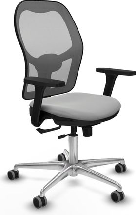 Piqueras y Crespo Schreibtischstuhl, Grau, mit 3D-Armlehnen, h&ouml;henverstellbare Lendenwirbelst&uuml;tze, ausgestattet mit Syncro/Traslack und eingespritztem Schaum. Grau/Hell