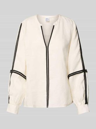 Emily van den Bergh Bluse aus Leinen mit Tunikakragen