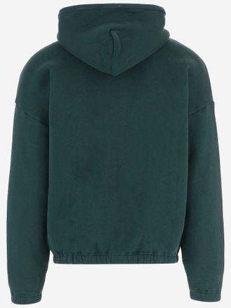 Autry Mens Cotton Zip-Up Hoodie Green Sweatshirts Sweater