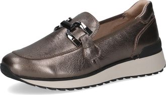 Caprice Caprice Damen Slipper aus Leder Bequem, Metallisch (Piombo Metal), 39 EU