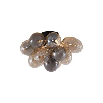 QAZQA uvas - Plafonnier - 4 lumi&egrave;re - L 42 cm - Noir et Or - Design - &eacute;clairage int&eacute;rieur - Salon I Chambre I Cuisine I Salle &agrave; manger