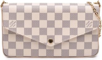 Louis Vuitton Hobo Bags - Damier Azur Pochette Felicie - Gr. unisize - in Wei&szlig; - f&uuml;r Damen