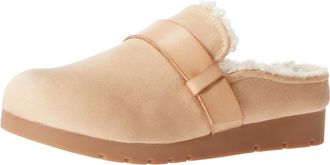 Amazon Essentials Damen R&uuml;ckenfreie Pantolette Aus Lammfell Mit Memory-Schaum, Sand Suede, 38.5 EU