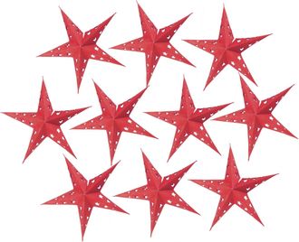 Guru Shop 10 STK. Papier Ministern F&uuml;r Lichterkette 20 cm, Faltbar - rot