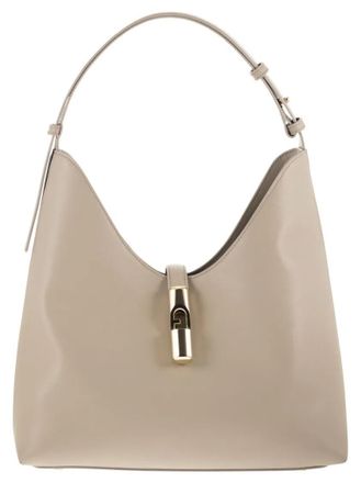 Furla Hobo Bags - Deconstructed Hobo Bag With Cylindrical Logo Hardw - Gr. unisize - in Beige - f&uuml;r Damen