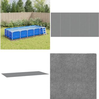 vidaXL Pool-Bodentuch Hellgrau 550x280 cm Polyester Geotextil - Pool-Bodentuch - Pool-Bodent&uuml;cher - Home & Living - Grau